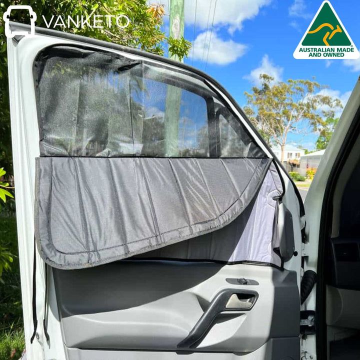 Mercedes Sprinter Window Covers with Fly Screens - Front Doors ...